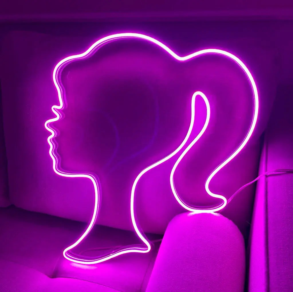 Silueta Barbie neón led — Electric Neon